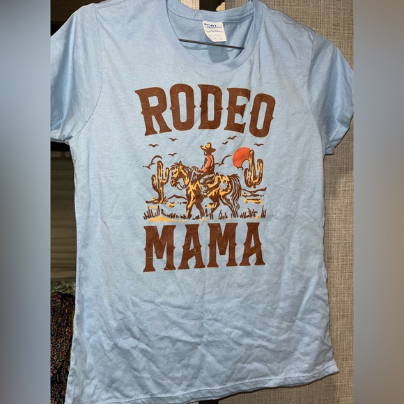 Gildan | Tops | Rodeo Mama Womens Light Blue Tshirt | Poshmark